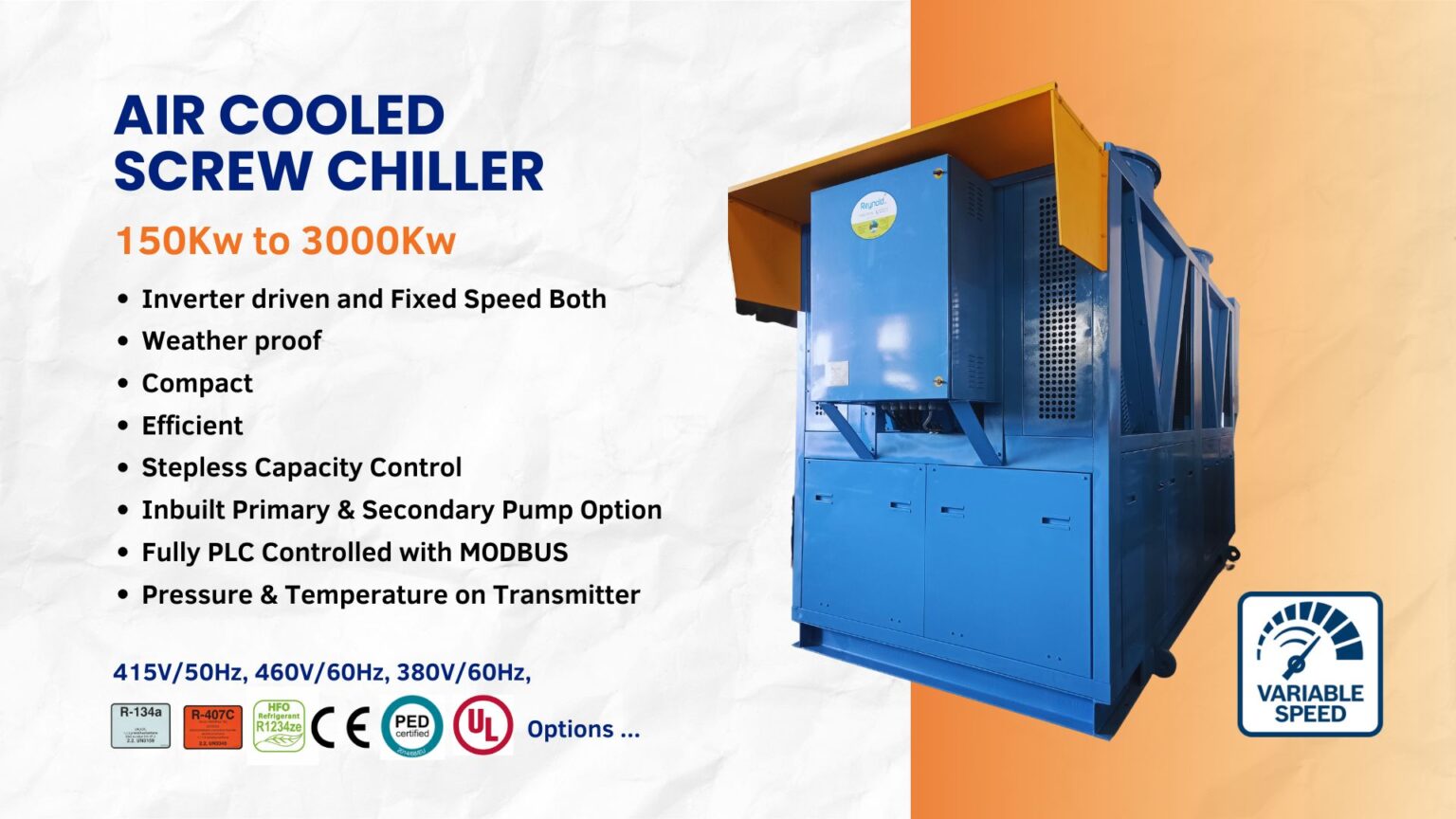 Water & Air Cooled Screw & Scroll Chillers | Reynold India